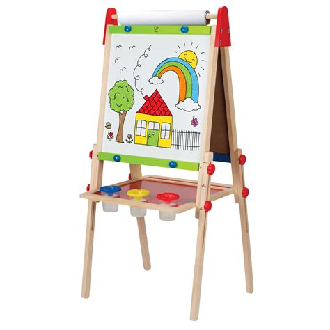 Hape Caballete De Arte Para Niños Con Pizarra Y Pizarra Blanca Doble