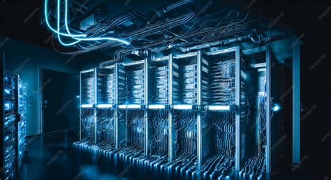 Premium Ai Image Ai Data Center With Multiple Rows Of Fully Operational Server Racks Modern