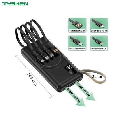 Magsafe Power Bank 20000mAh With 4 Cables China Power Bank Magsafe And Power Bank With Cables