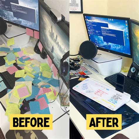 Desk Clutter Before And After Declutter Your Workspace