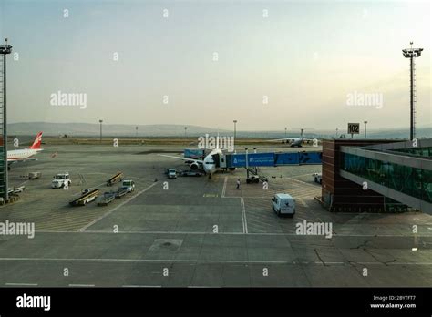 Tbilisi Geogia August 2019 Runway Of Tbilisi Airport In Georgia