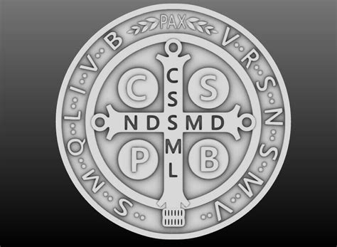 ️ St Benedict Gold Medallion・ Stl File For ・cults