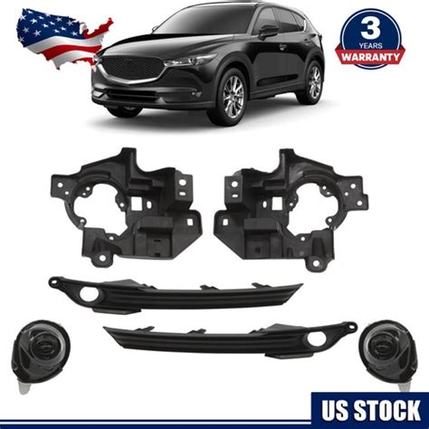 Pair Led Fog Lights Kit For 2017 2021 Mazda Cx 5 Leftright Clear Lens