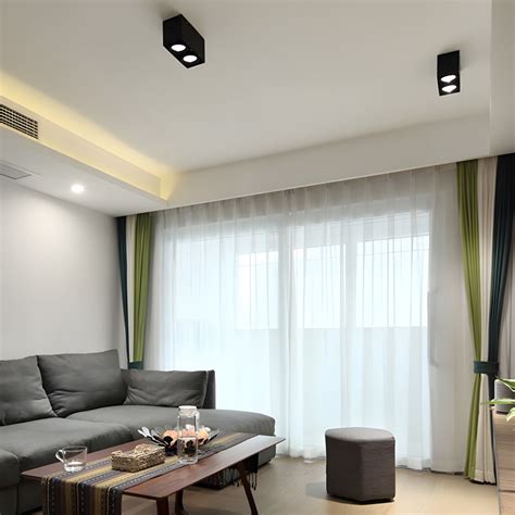 Metal Rectangle Flush Mount Lamp Modern Flush Ceiling Light Fixture Black 110v 120v White