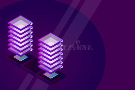 Server Room Isometric Vector Futuristic Technology Of Data Protection