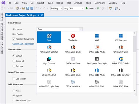 Application Skins WinForms Controls DevExpress Documentation