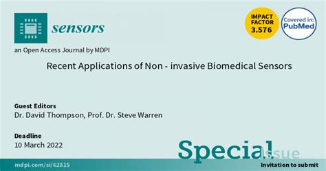 Sensors Special Issue Recent Applications Of Non Invasive Biomedical Sensors