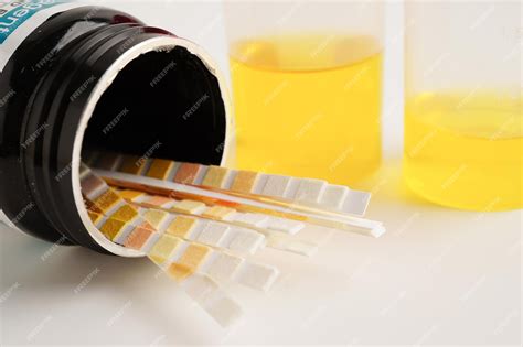 Premium Photo Urinalysis Urine Cup With Reagent Strip Ph Paper Test