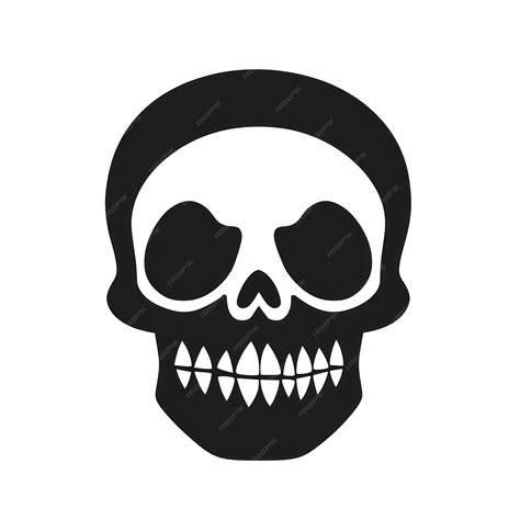 Cute Halloween Skull Vector Silhouette Black Premium Ai Generated Vector