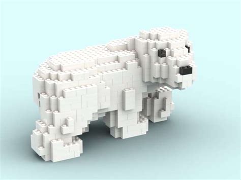 Lego Moc Miniture Polar Bear Sculpture Standing By Wilmottslego