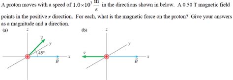Solved A Proton Moves With A Speed Of X M S In The Chegg