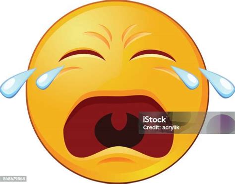 อิโมจิร้องไห้ด้วยเวกเตอร์น้ําตา ภาพประกอบสต็อก ดาวน์โหลดรูปภาพตอนนี้ การออกแบบ หัวข้อ การ