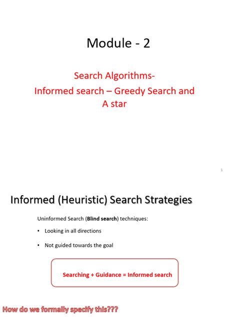 Module 2 6 Search Algorithms Gs And A Star Informed Search Pdf