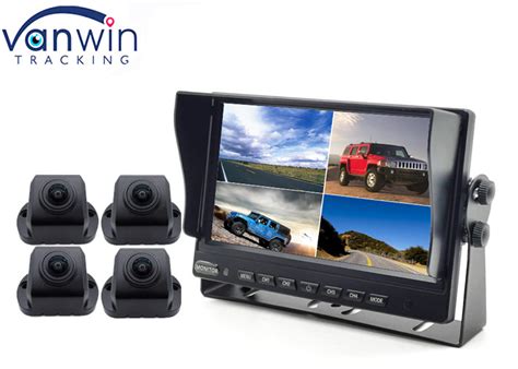 จอมอนิเตอร์ติดรถยนต์ 7 นิ้วสีดำ 4 ช่องอินพุตวิดีโอหน้าจอ Hd
