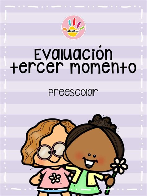 Portada Tercer Momento Evaluación Preescolar Pdf Color Dibujo