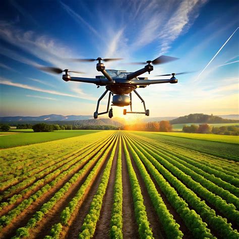 Autonomous Drone Enhances Crop Monitoring With Advanced Sensors And Robotic Precision Stock
