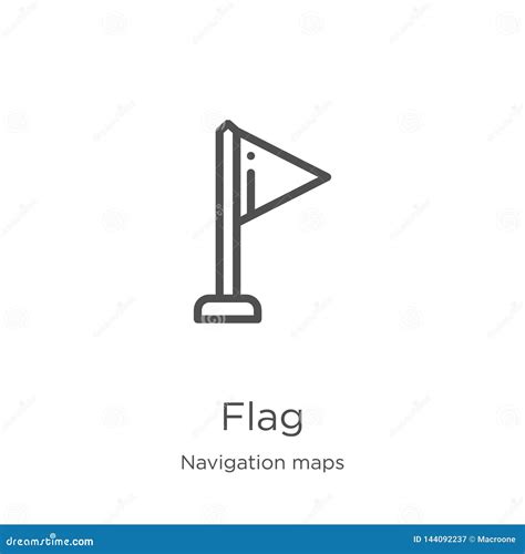 Flag Icon Vector From Navigation Maps Collection Thin Line Flag Outline Icon Vector