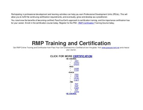 All About Pmi Rmp Certification Ppt