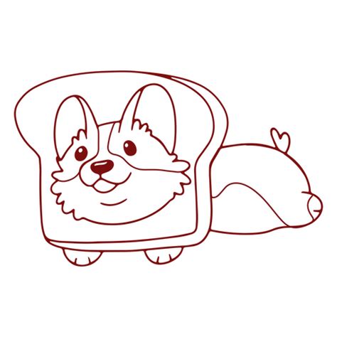 Corgi Toast Character Stroke Png And Svg Design For T Shirts