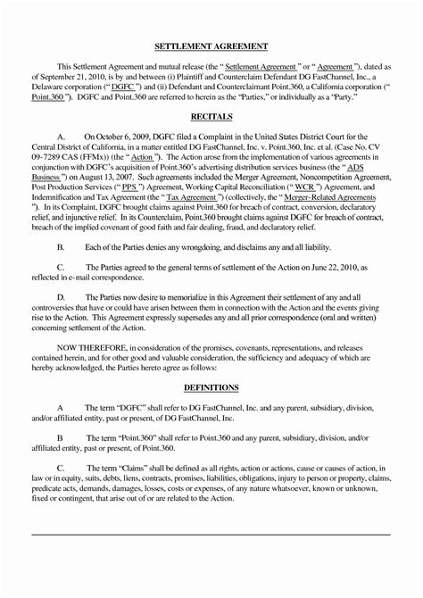 Car Accident Settlement Agreement Form Peterainsworth