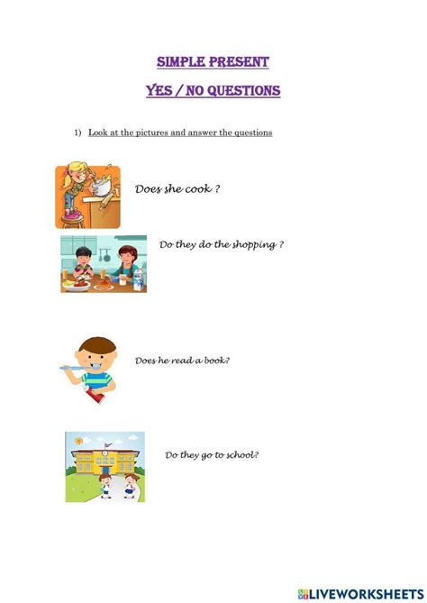 Simple Present Online Exercise For Elementary Live Worksheets