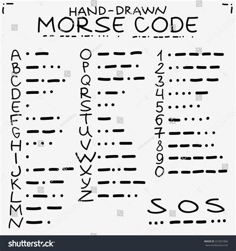 Handdrawn Doodle Sketch International Morse Code Stock Vector 221831866
