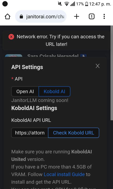 I Need Help Whit Kobold Api Keys I Get Failed To Fetch And Network