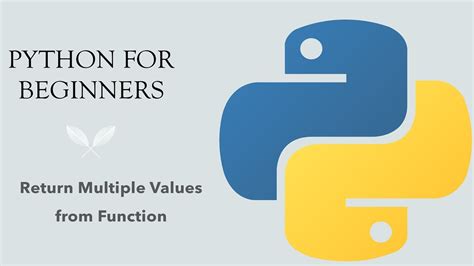 43 Python For Beginners Return Multiple Values From Function Youtube