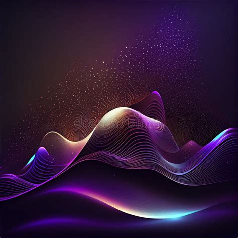 Abstract Background With Glowing Lines And Particles Stock Illustration Illustration Of