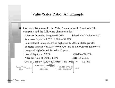 value and sales ratio valuation equity investment and markets lecture slides docsity