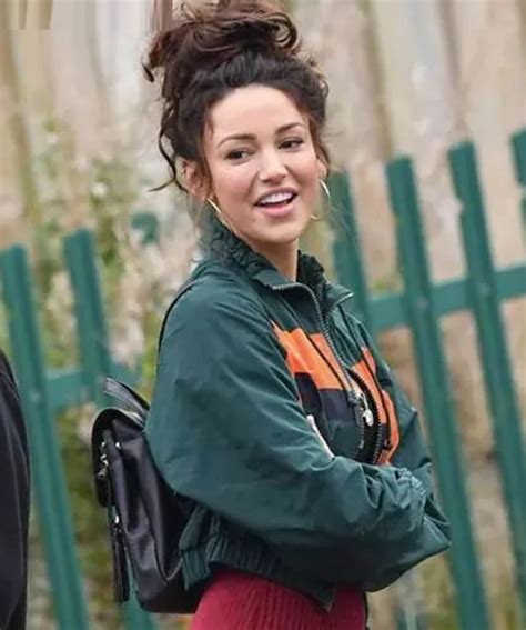 Michelle Keegan Brassic Green And Orange Jacket