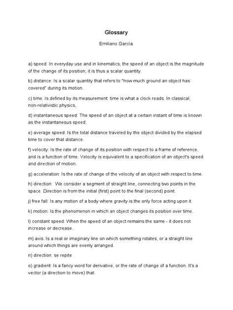 Physics Glossary Pdf