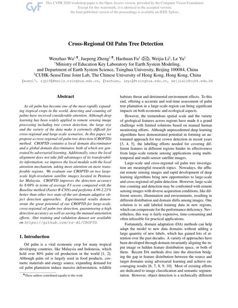 Pdf Cross Regional Oil Palm Tree Detection