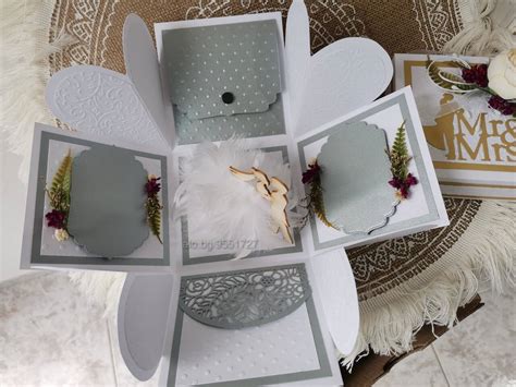 Експлодираща кутия за сватба Картичка плик албум Ръчно изработени Канени сте на сват
