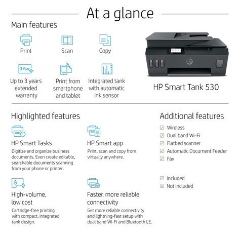 HP Smart Tank 530 All-in-One Wireless Ink Tank Printer (4SB24A),Black ...