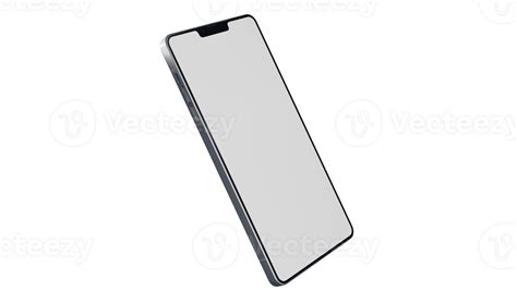 Blank Screen Smartphone Perspective View Mockup 3d Rendering Rotated By Minus 45 Degrees On The