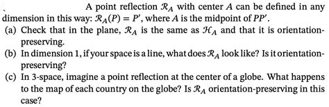 Solved A Point Reflection RA With Center A Can Be Defined In Chegg