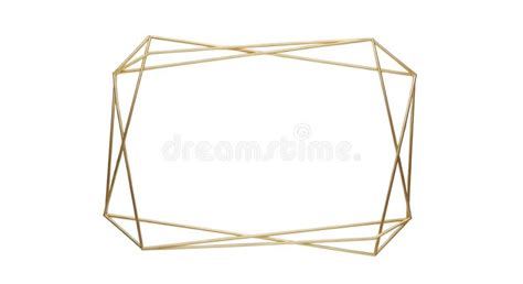 Rectangle Frame Gold Metallic Double Line Border For Invitation Or