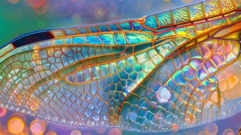 A Microscopic View Of A Tiny Section Of A Dragonflys Shimmering Wing
