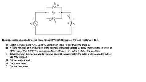 Solved Vsw Vs VO The Single Phase Ac Controller Of The Chegg Com
