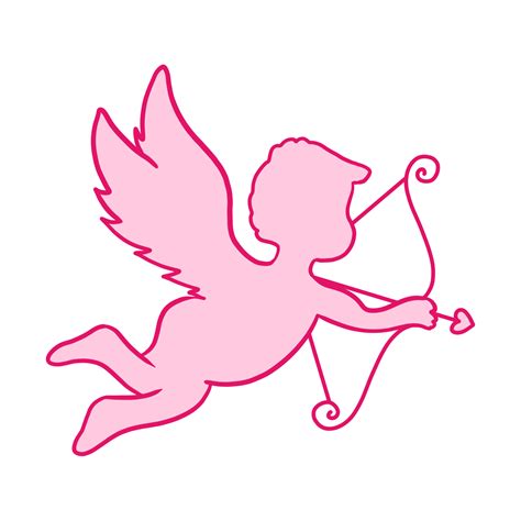 Pink Cupid Shooting Hand Drawn 14968183 Png