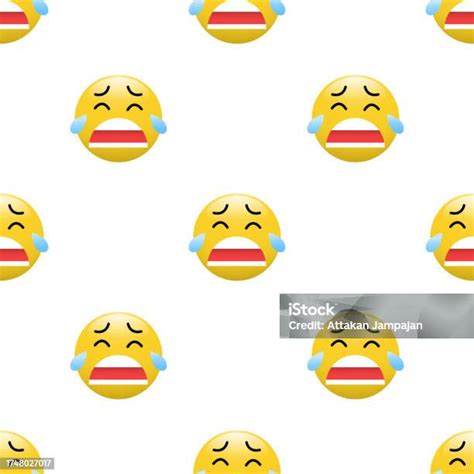 노란 머리 이모티콘 아이콘은 얼굴 표정 흰색 배경에 매끄러운 패턴입니다 감정에 대한 스톡 벡터 아트 및 기타 이미지 감정 개념 개념과 주제 Istock