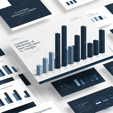Clustered Column Infographic Chart Design Template Set Compare
