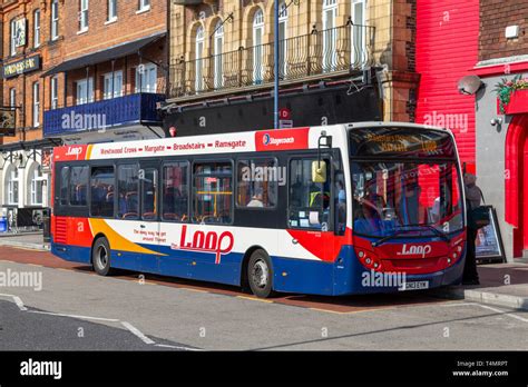 A Stagecoach Loop Bus Collecting Passengers In Ramsgate Kent UK Stock Photo Alamy
