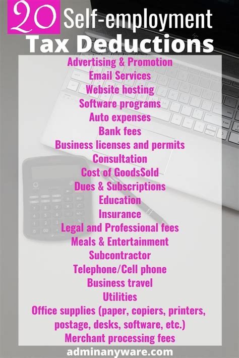 Self Employment Tax Deductions Artofit