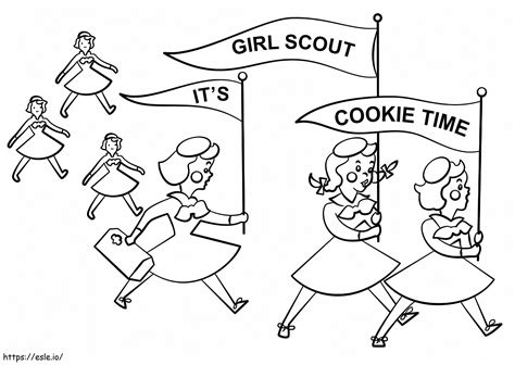 Girl Scout Cookie Time Coloring Page