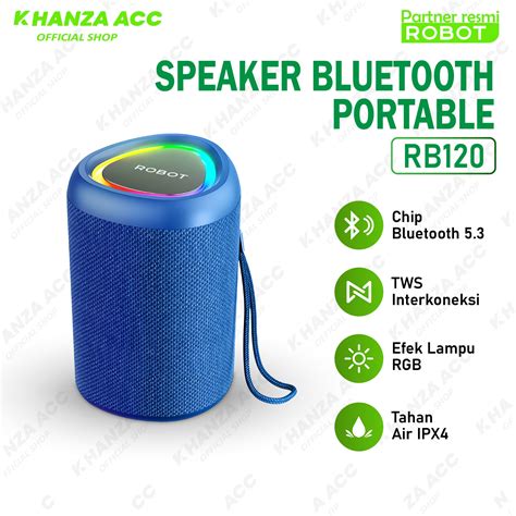 Robot Rb120 Speaker Bluetooth Portable Rgb Waterproof Ipx4 Lazada Indonesia