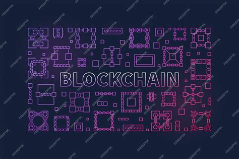 Premium Vector Blockchain Technology Modern Linear Vector Banners Set