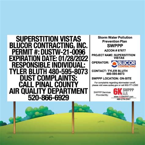 Dust Control Swppp Signs Network Graphics And Signs