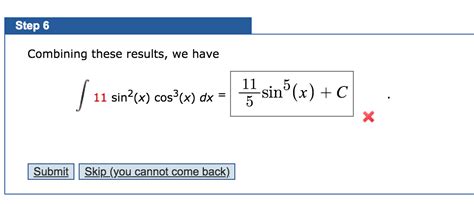 Solved Step 6 Combining These Results We Have 11 11 Chegg Com